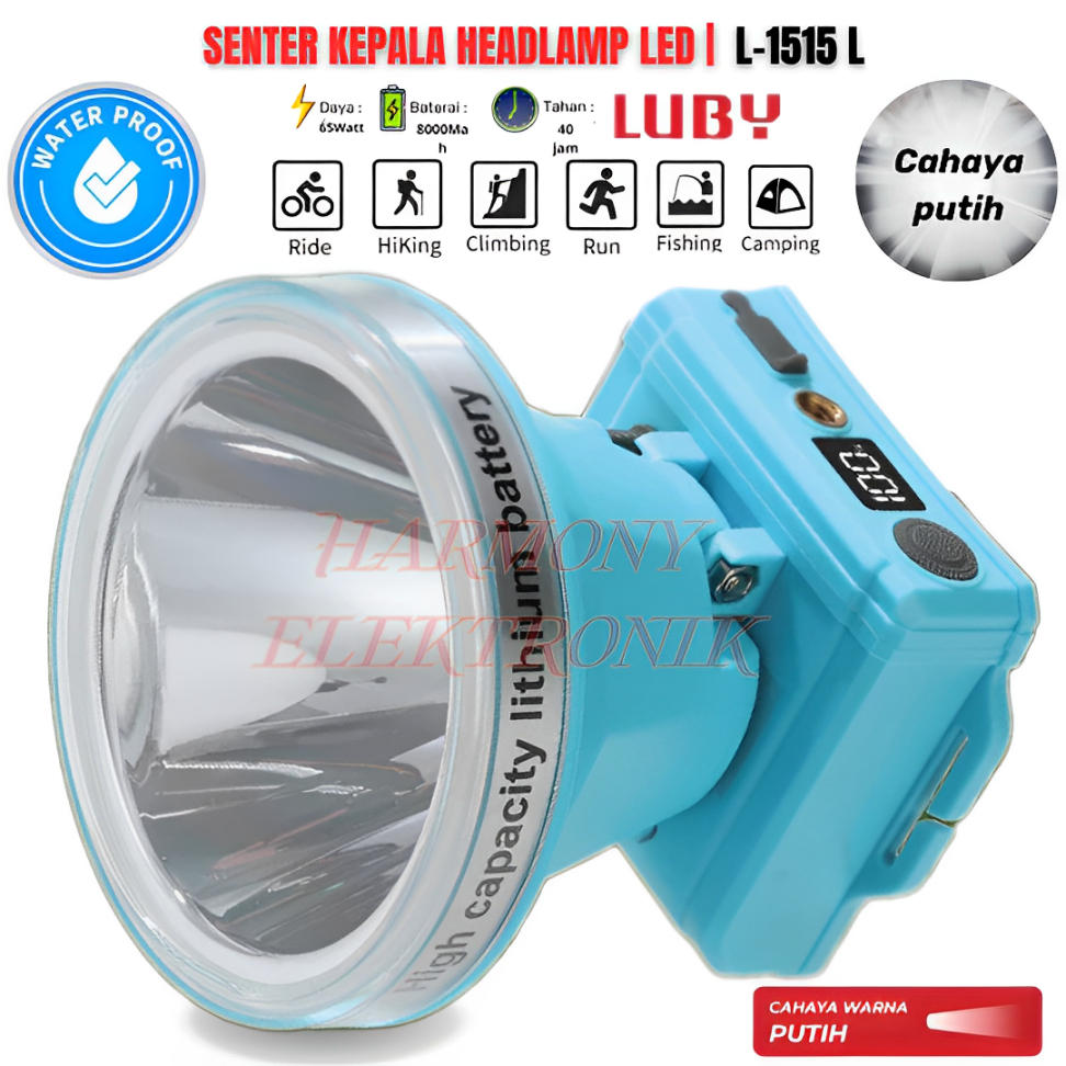 Jual Senter Kepala Luby Senter Kepala 65w L-1515 Alumunium Reflector ...