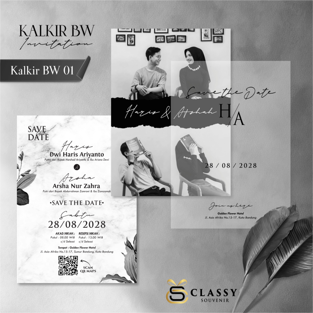 Jual UNDANGAN PERNIKAHAN KALKIR PREMIUM - UNDANGAN PERNIKAHAN KALKIR BW INVITATION | Shopee ...