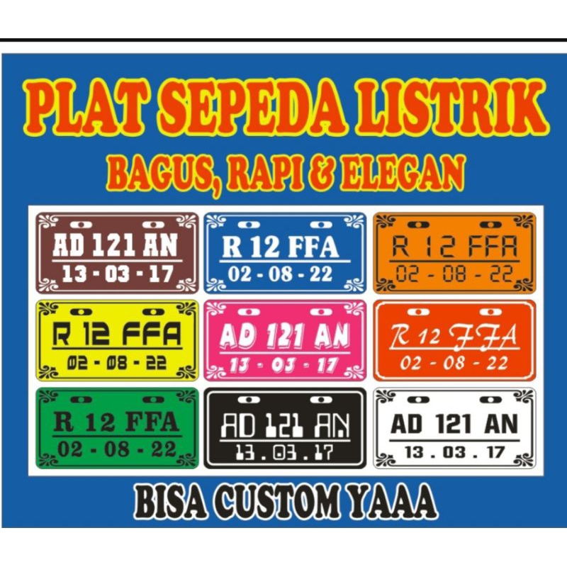Jual PLAT SEPEDA LISTRIK ELEGAN | Shopee Indonesia