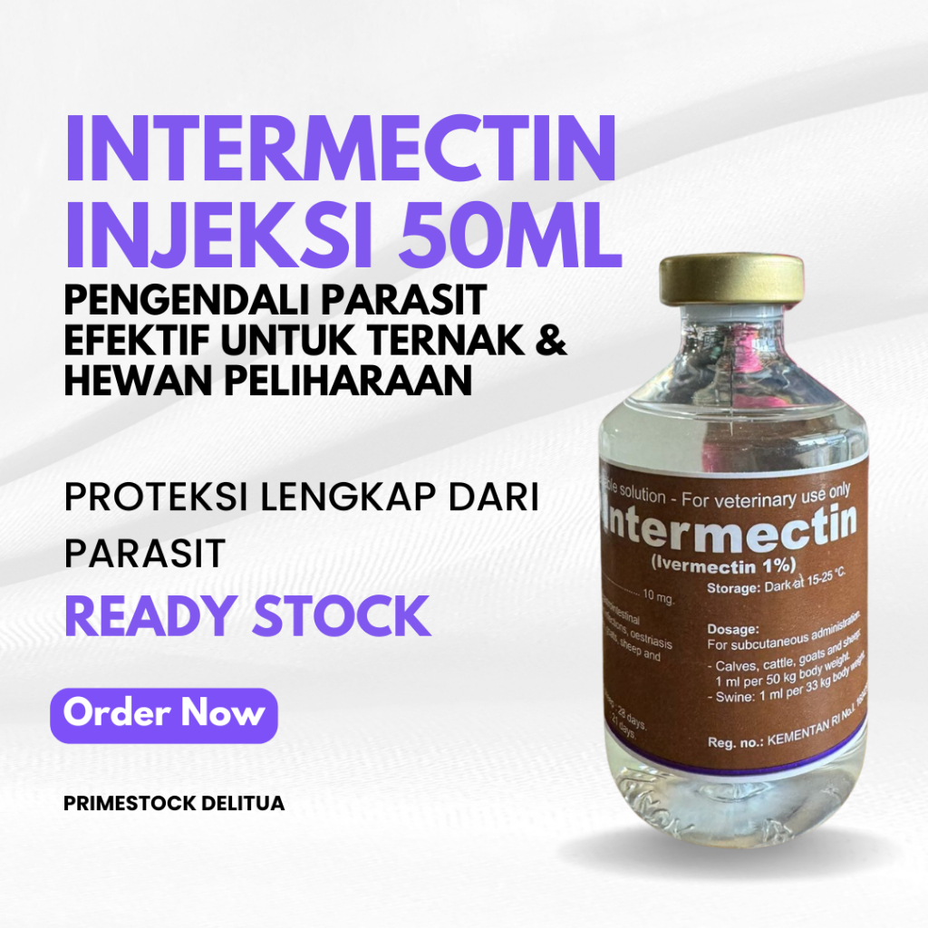 Jual INTERMECTIN Injeksi 50ml - Pengendali Parasit yang Efektif untuk ...