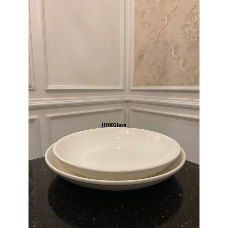 Jual Piring Pizza Keramik Moon shape | Piring Porcelain Putih Polos ...