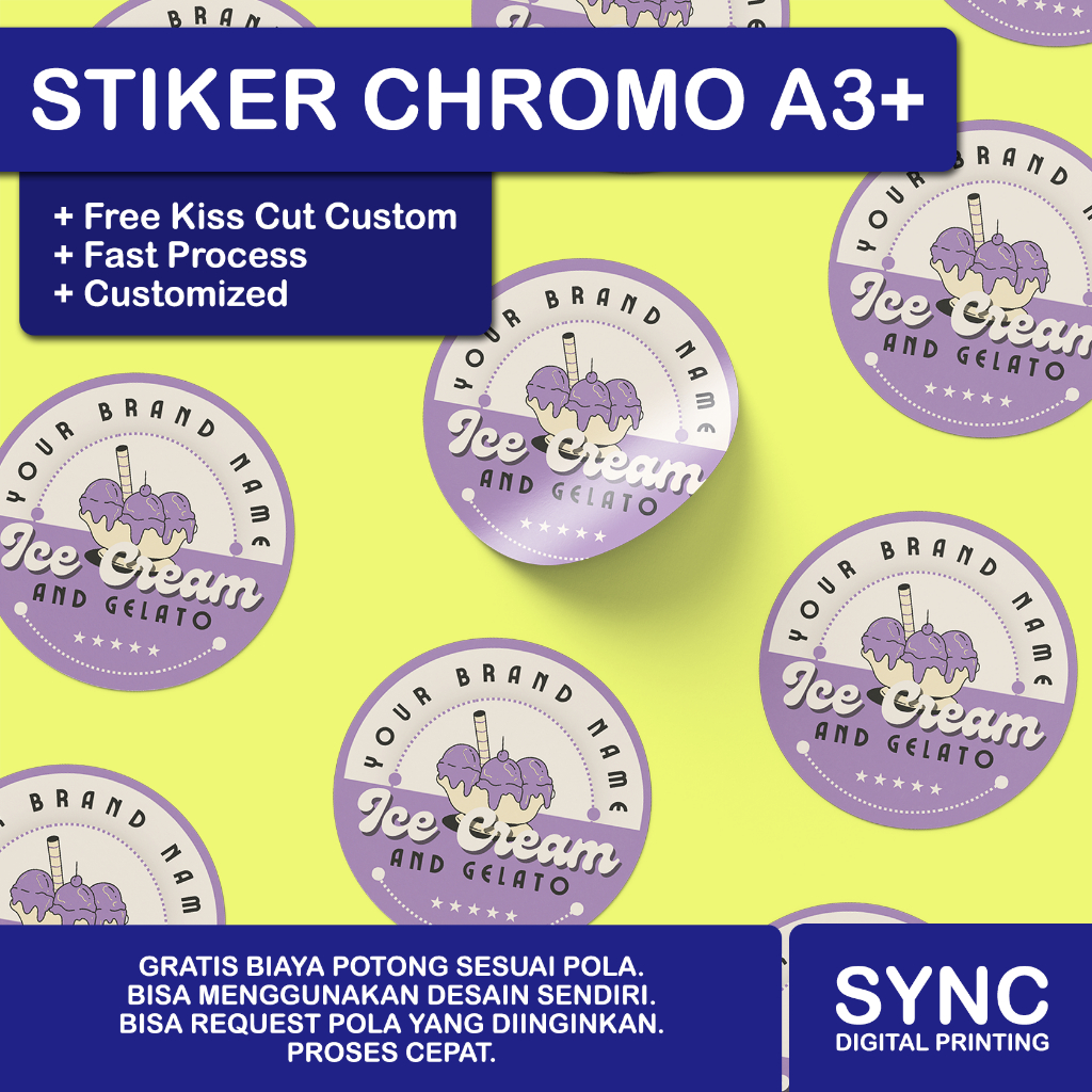 Jual Cetak Stiker Chromo A3 Plus Kiss Cut | Shopee Indonesia