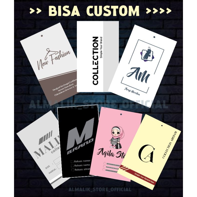 Jual Hang tag label custom nama brand sendiri, hangtag baju, hangtag ...
