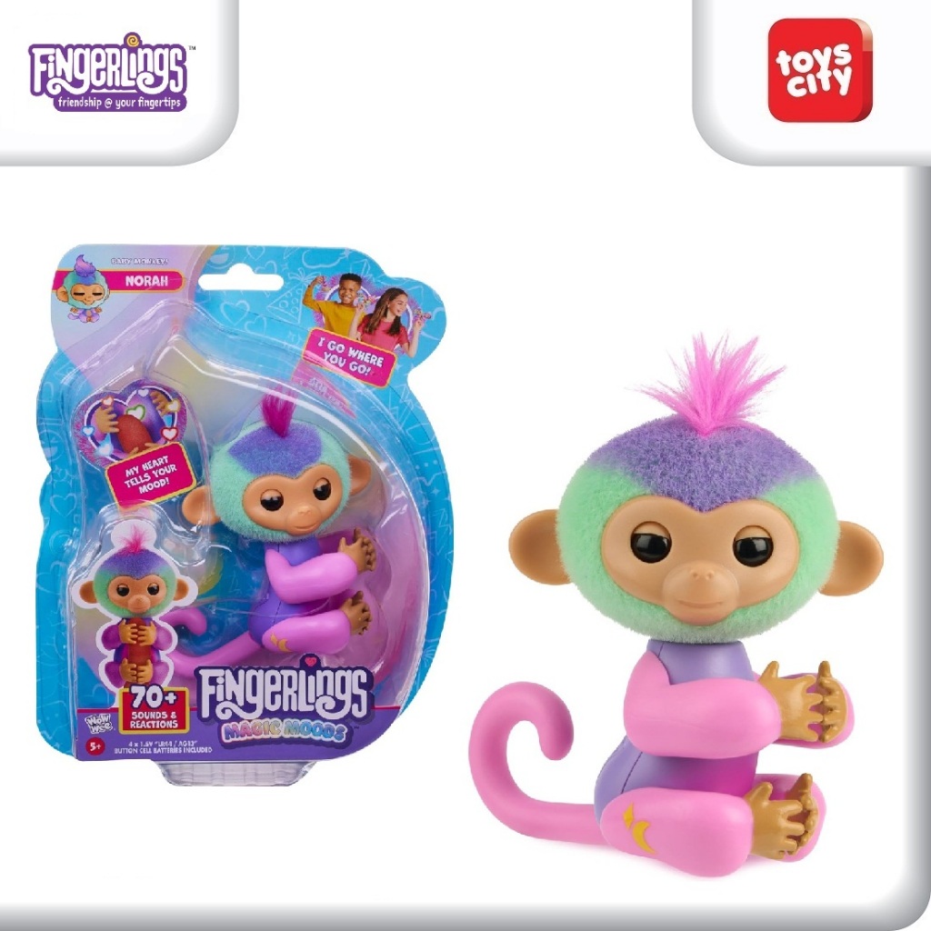 Jual Fingerlings Magic Moods - Interactive Baby Monkey - Norah (Teal ...