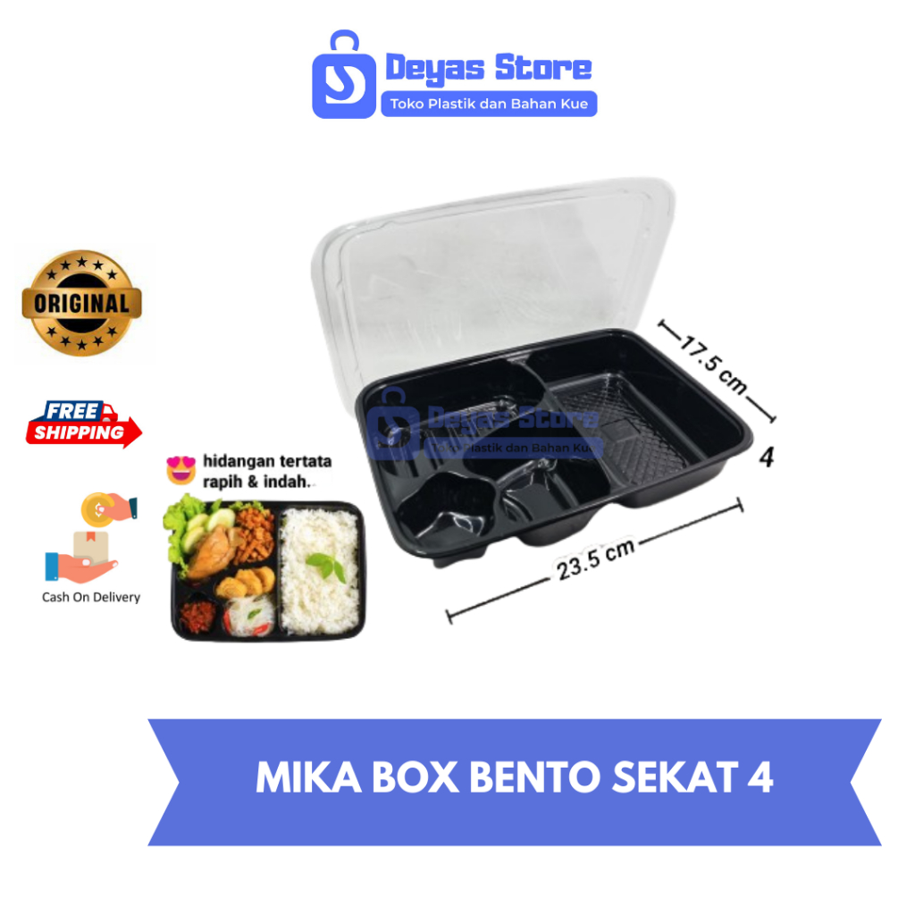 Jual MIKA BENTO SEKAT 4/ MIKA BENTO / TRAY HOKBEN/BENTO TRAY | Shopee ...