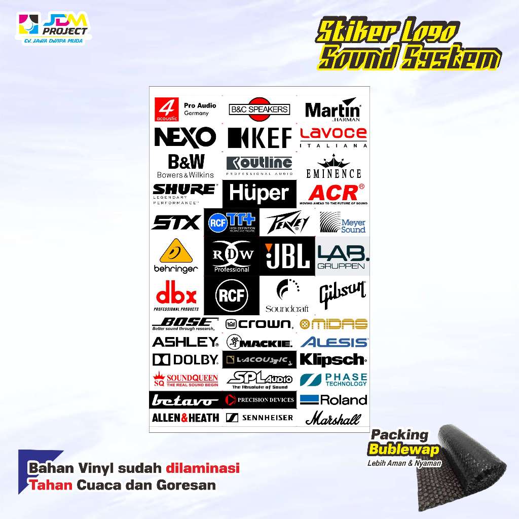 Jual JDM Project - Stiker Sound System Audio Anti Air - Sudah Di ...