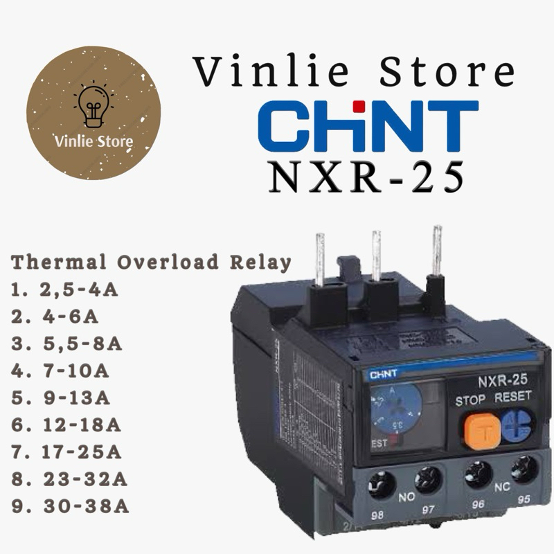 Jual TOR CHINT NXR-25 Thermal Overload Relay Chnt NXR25 NXR 25 | Shopee ...