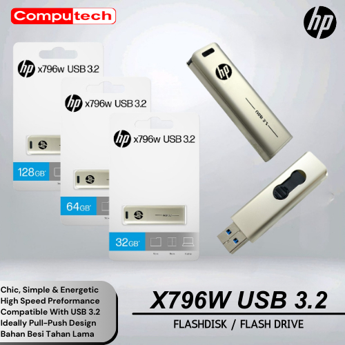 Jual HP Flashdisk x796w USB 3.2 32GB / 64GB / 128GB Flash Disk Original ...