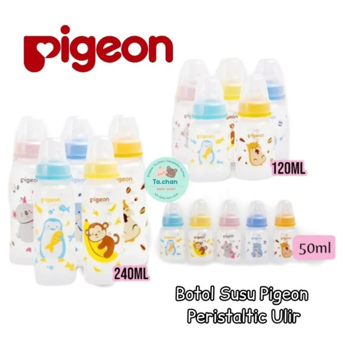 Jual Pigeon Botol Susu Dot Peristaltic Ulir Bulat BPA Free 50ml 120 ml ...