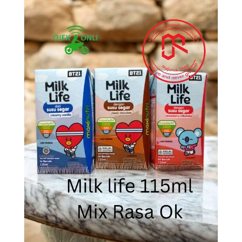 Jual OJEK-Susu UHT Milk Life 115ml - [1 Dus/40 pcs]-Coklat/Chocolate ...