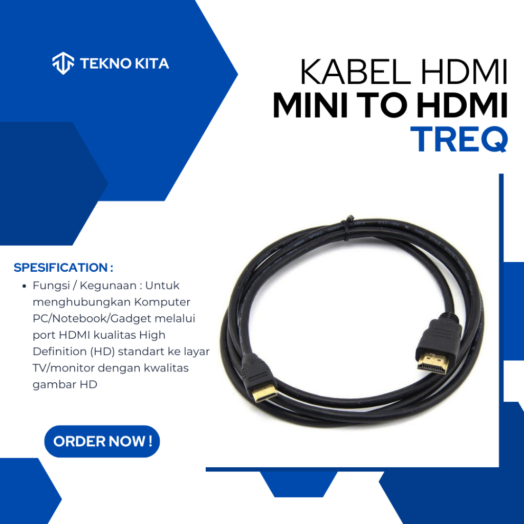 Jual KABEL HDMI TV ORIGINAL TREQ MURAH PANJANG 1,5 METER GAMBAR SUPER ...
