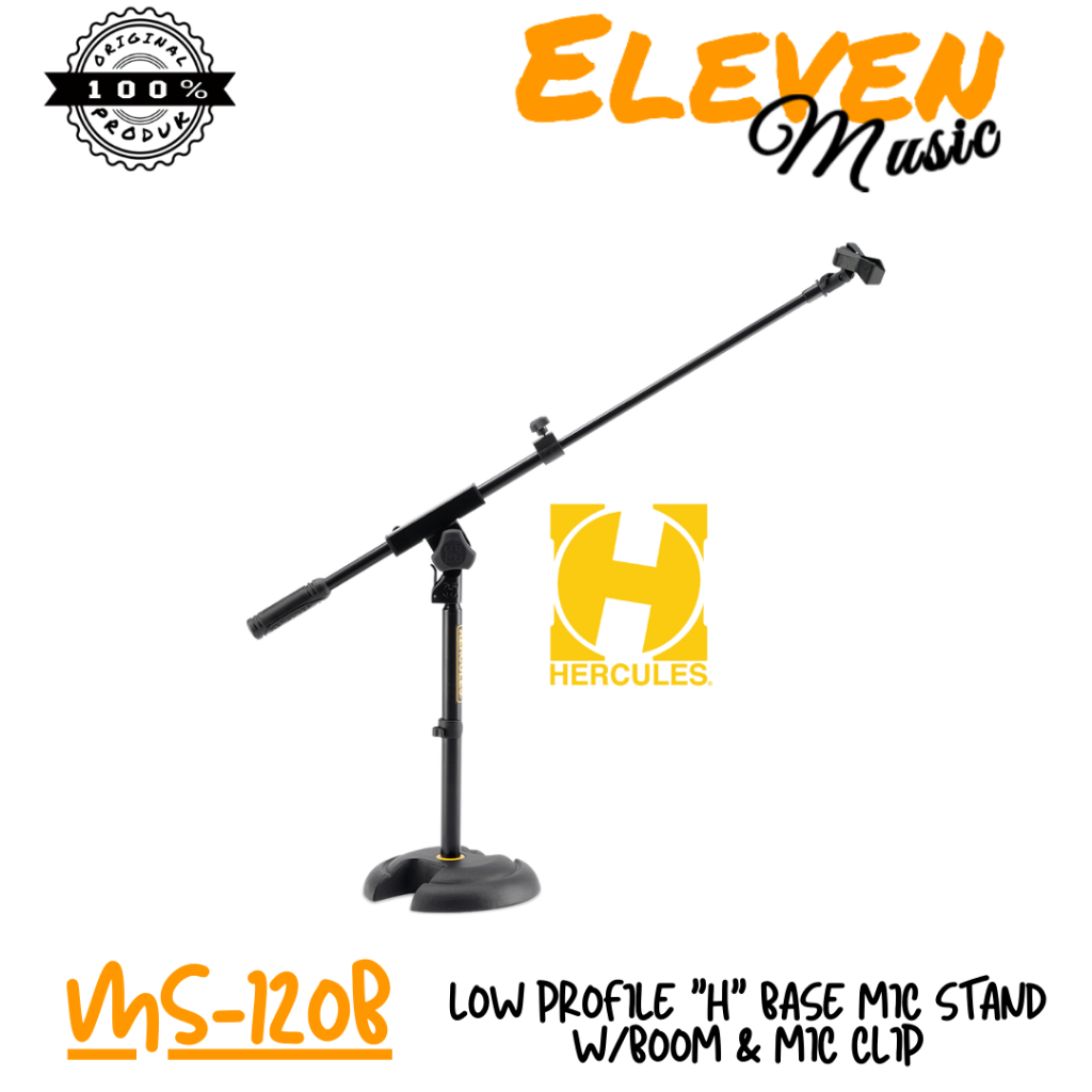 Jual Hercules MS120B Mic Stand W/Boom & Mic Clip Low Profile Hercules ...