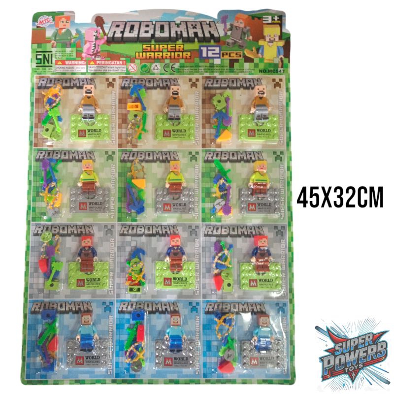 Jual 12 Pcs Mainan Roboman Lego Minecraft / Lego Minecraft Mainan Anak ...