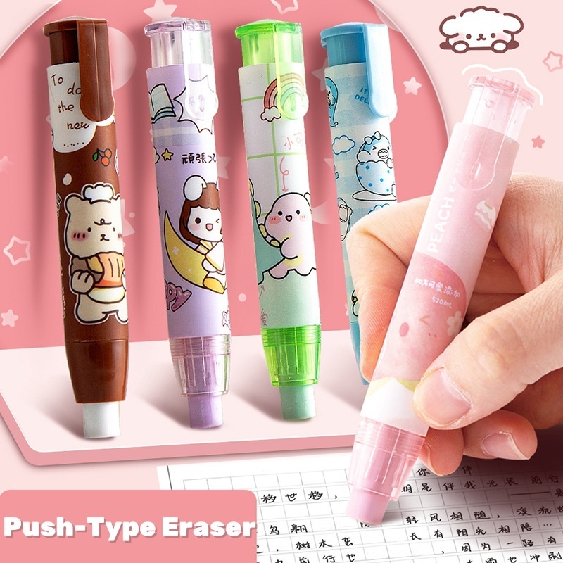 Jual Penghapus Pensil Mekanik Eraser Push Eraser Lucu Sliding Eraser ...