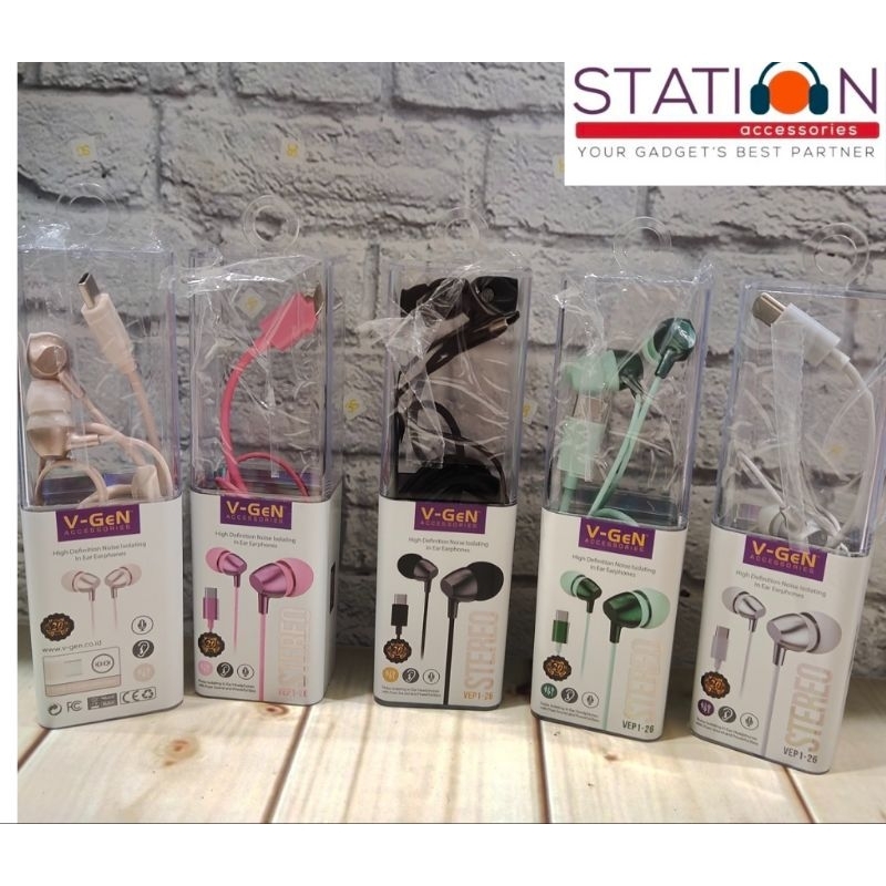 Jual V-GEN Vep1-26 & Vep1-27 Handsfree Type-C Stereo Bass Driven In ...