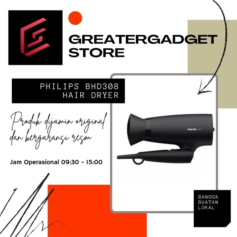 Jual Philips BHD308 Hair Dryer Garansi Resmi | Shopee Indonesia