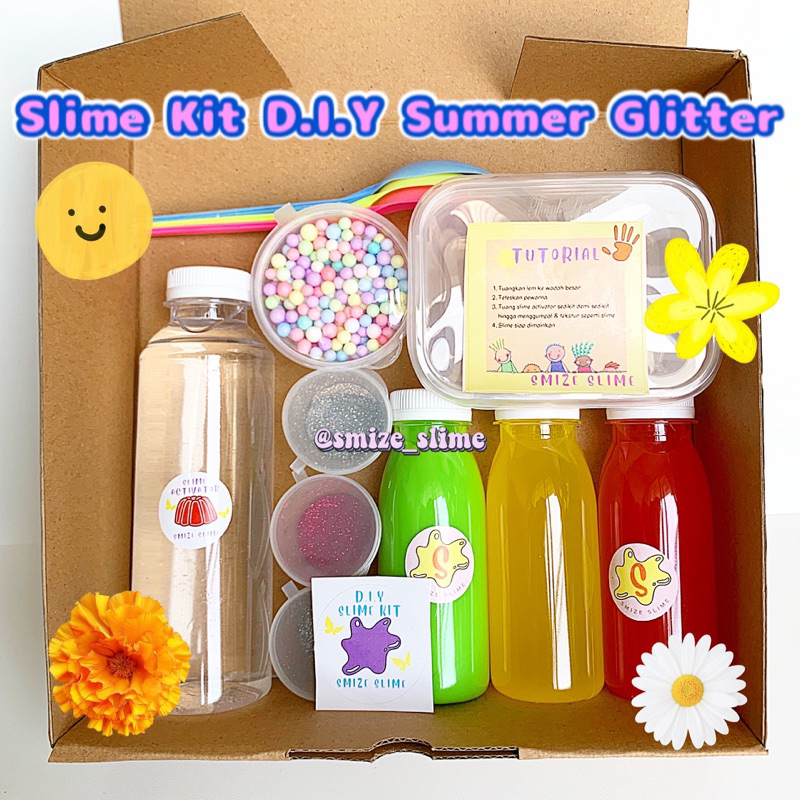 Jual Slime Kit D.I.Y Summer Glitter slime kit bikin sendiri dirumah diy ...