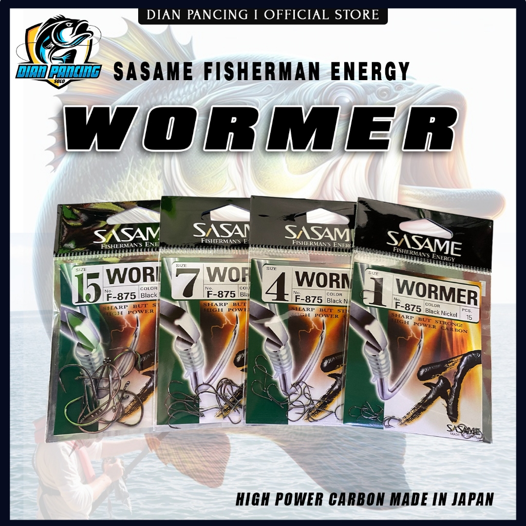 Jual Kail Pancing Sasame Wormer Black Nikel tajam dan kuat | Shopee Indonesia