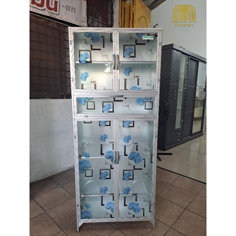 Jual Lemari Piring / Rak Piring 2 Pintu Rata Laci Tengah Kualitas ...