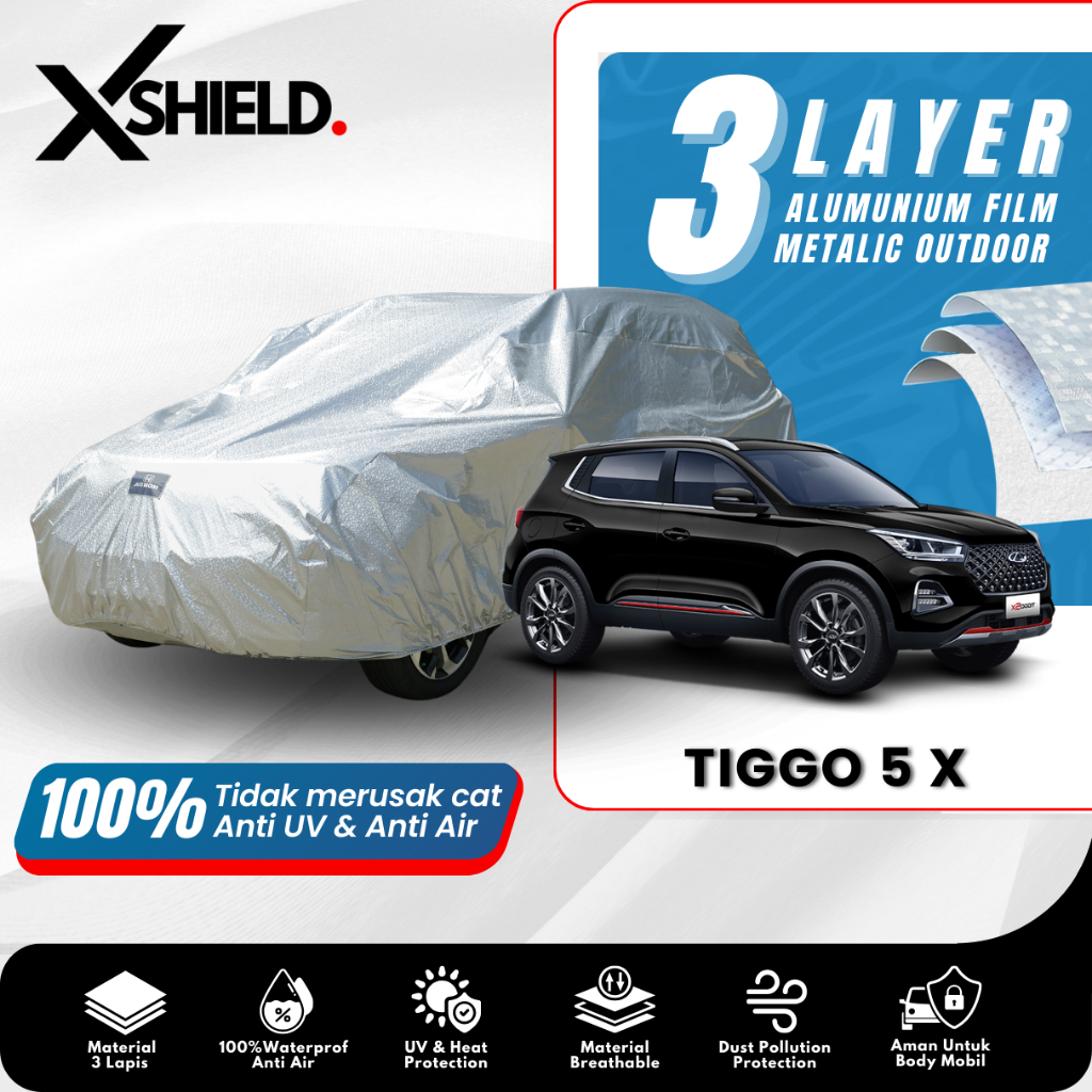 Jual 3 Layer Cover Mobil TIGGO 5 X Alumunium Film Metalic Outdoor Tiga ...
