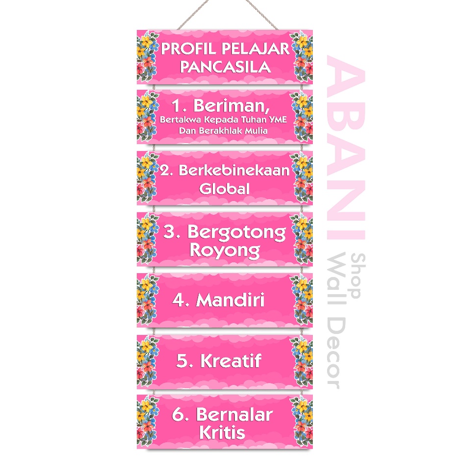 Jual Profil Pelajar Pancasila Hiasan Kelas TK SD SMP Dekorasi Dinding Kelas Profil Pelajar ...