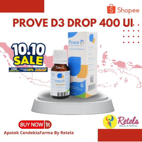 Jual ORIGINAL Prove D3 Drop Original - Vitamin D3 400 IU Tetes 12.5 ml ...