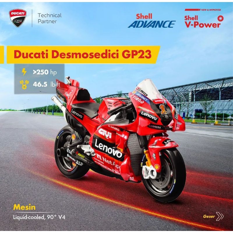 Jual DIECAST SHELL DUCATI DESMOSEDICI GP23 1:18 MAISTO | Shopee Indonesia
