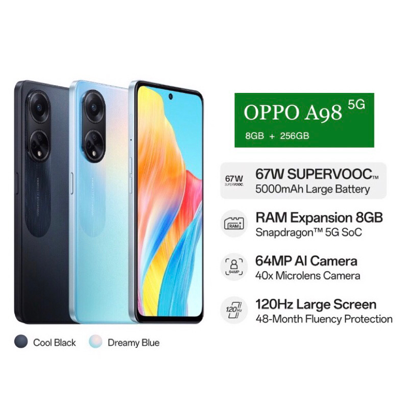 Jual A98 5G (8GB/256GB) Expansion RAM 8GB - Snapdragon 695 5G - 64MP ...