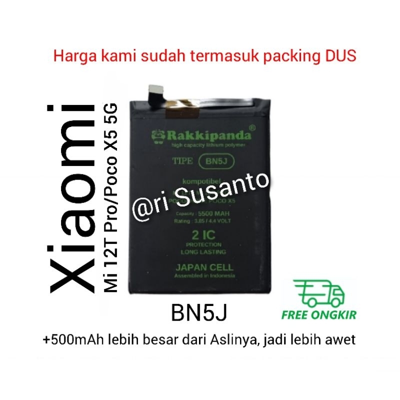 Jual Baterai Rakkipanda BN5J BN-5J for Xiaomi Mi 12T Pro / Poco X5 5G ...