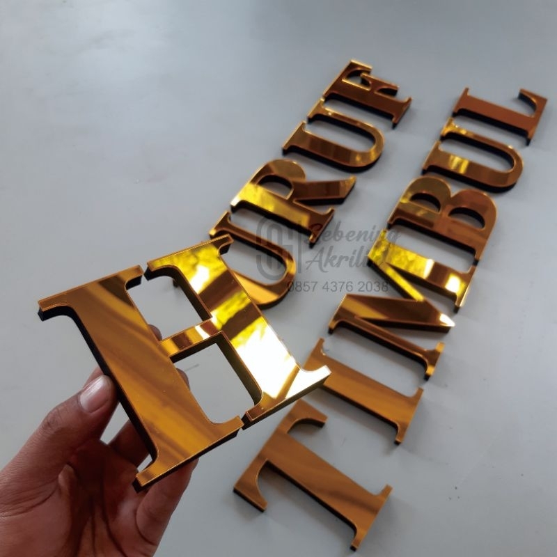 Jual Huruf Timbul Akrilik Mirror + Spons READY Siap Kirim (TIDAK BISA ...