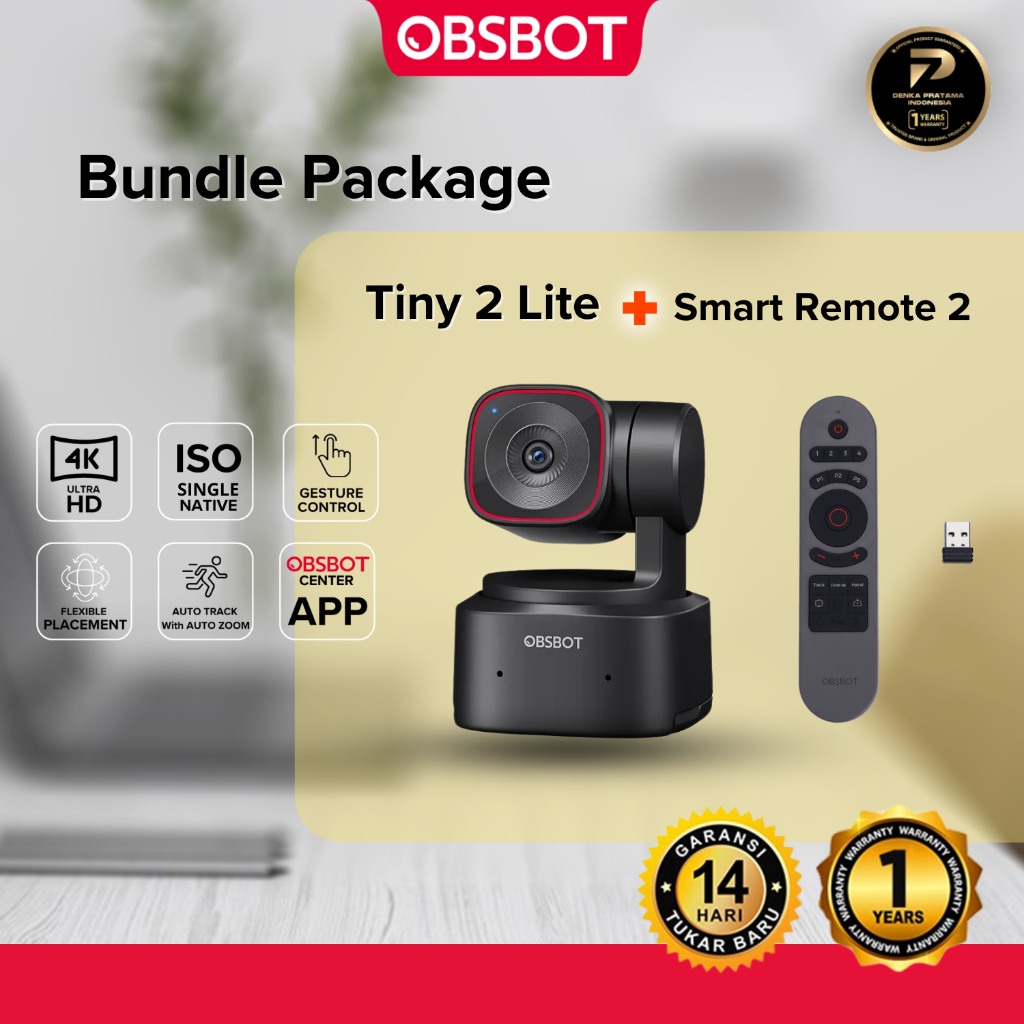 Jual OBSBOT TINY 2 LITE AL-POWERED 4K PTZ WEBCAM STREAMING CAMERA WITH ...