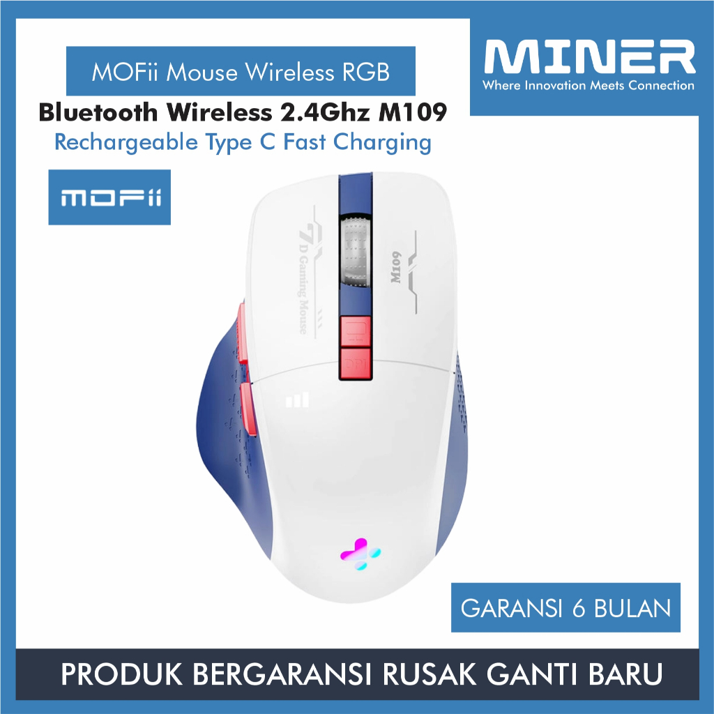 Jual MINER x MOFii Wireless Mouse Gaming 2.4Ghz Rechargeable Baterai ...