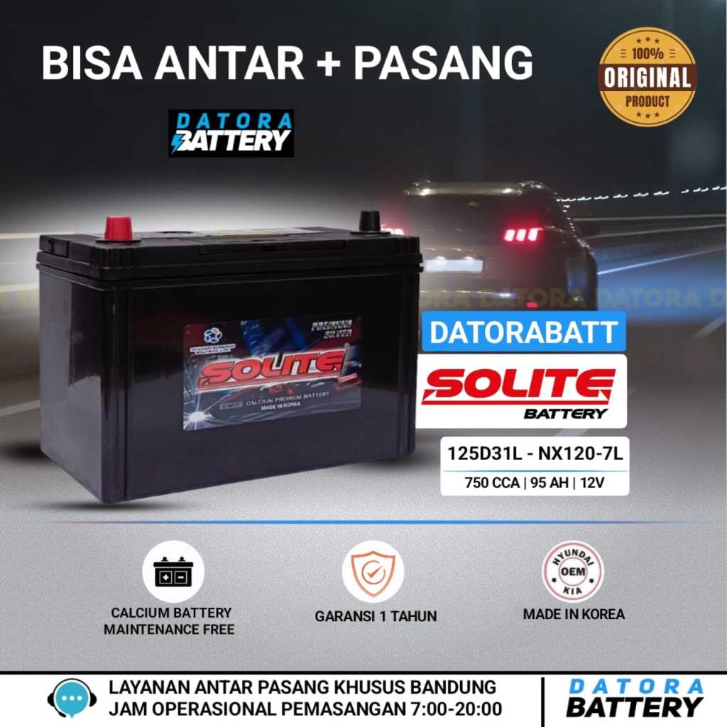 Jual Aki kering SOLITE CALCIUM 125D31L NX120-7L 12 V 95 AH | Shopee Indonesia