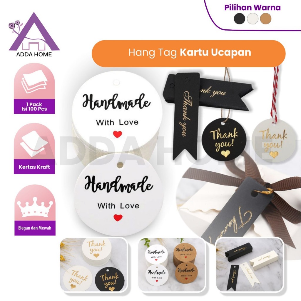 Jual Hang Tag Kartu Ucapan Terima Kasih Handmade Souvenir Hampers ...