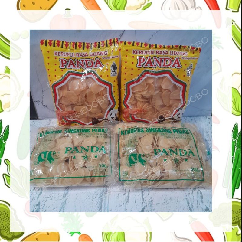 Jual Kerupuk Panda rasa udang dan singkong pedas 500gr | Shopee Indonesia
