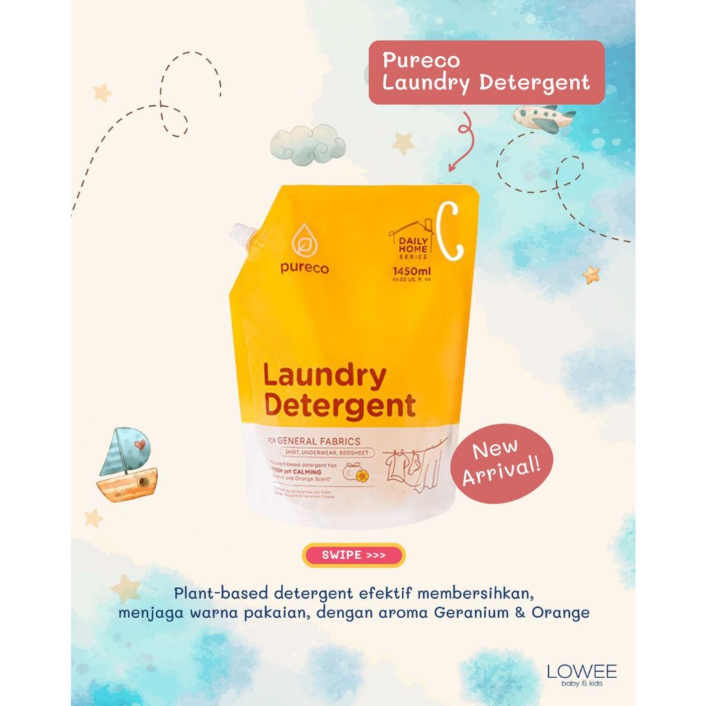 Jual Pureco Daily Home Detergent 1450ml / Laundy Baju / Cairan Cuci ...