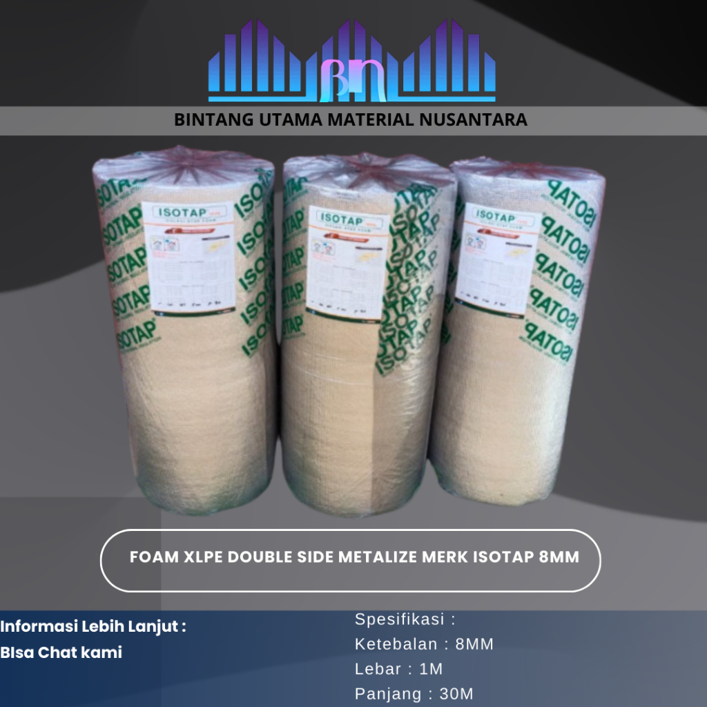 Jual Foam XLPE Double Side 8mm Metalize merk ISOTAP | Shopee Indonesia