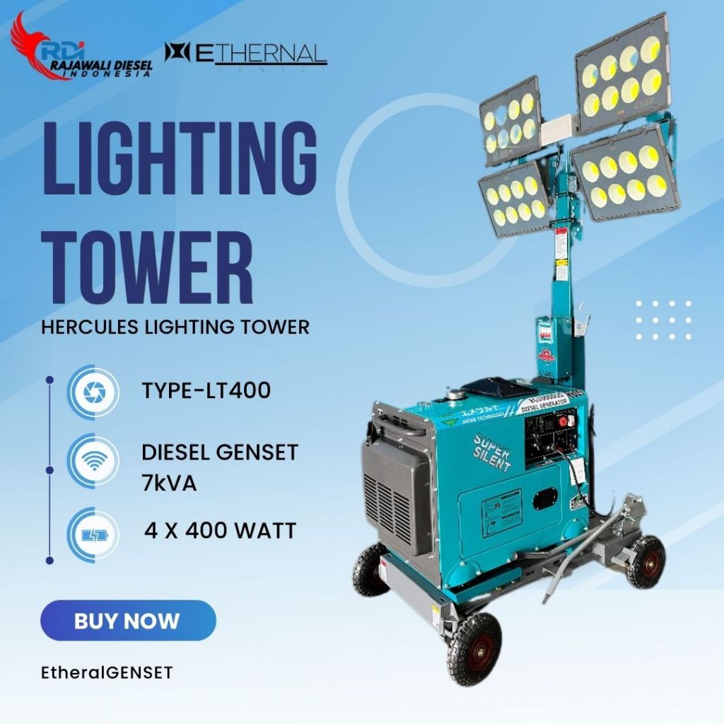 Jual TOWER LIGHTING HERCULES 4x400 Watt LED with EMERALD GENERATOR ...