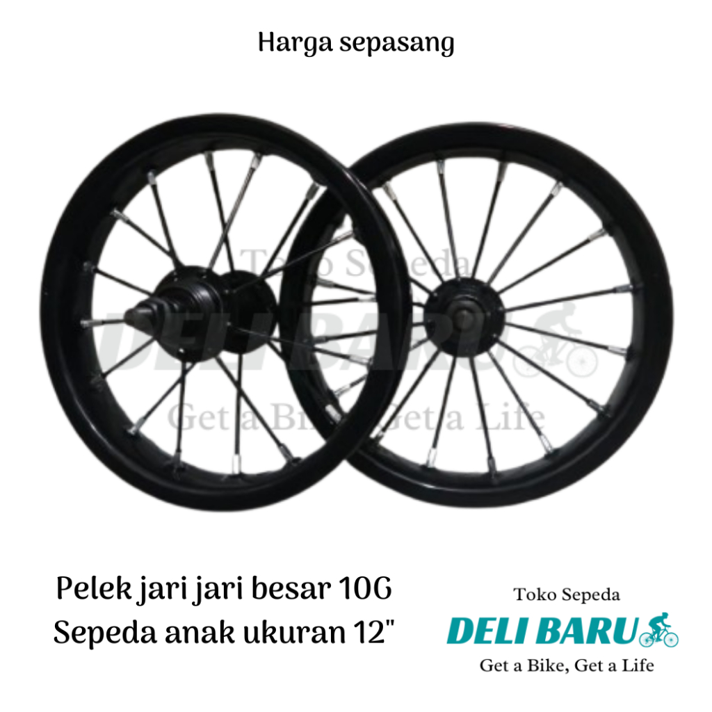 Jual Pelek jadi model JARI BESAR 10G Wheelset ukuran 12 Velg besi warna ...