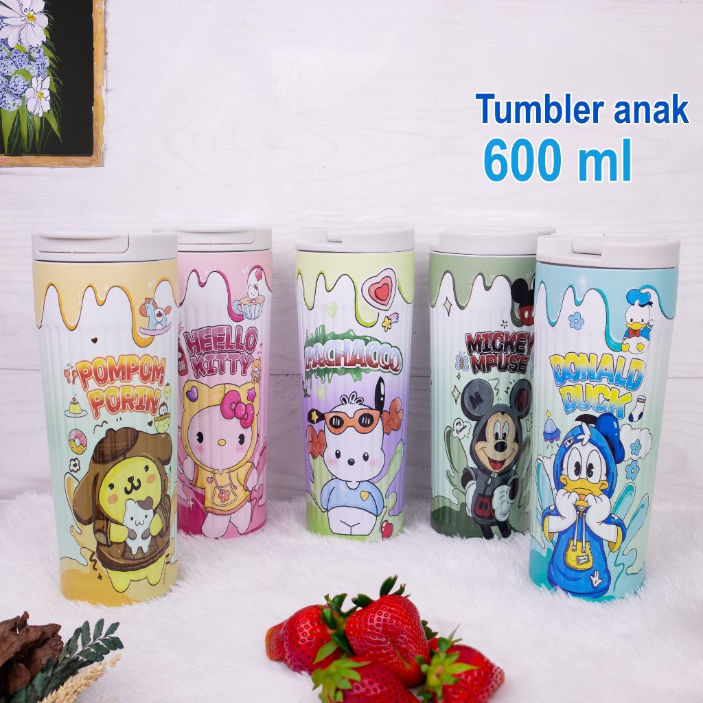 Jual Tumbler Botol Minum Stainlees Untuk Anak Karakter Printing Anti ...