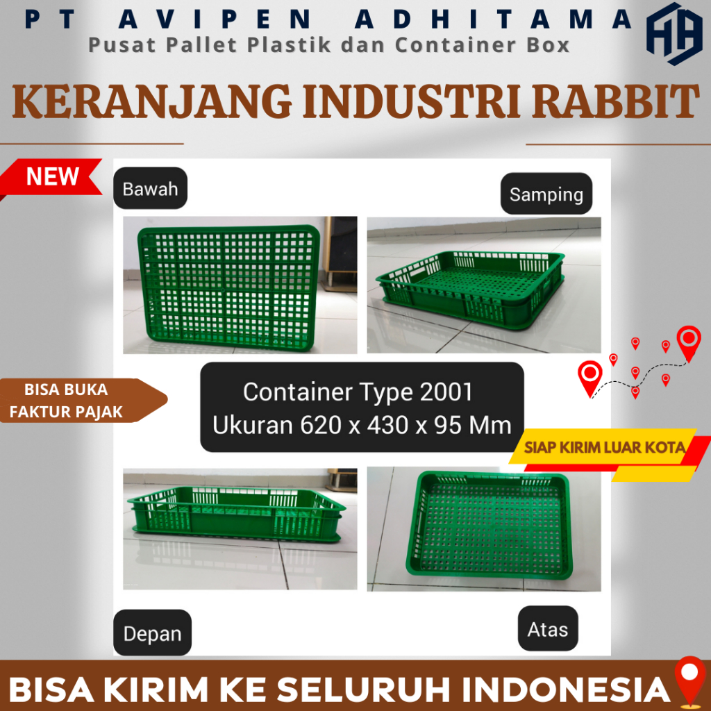 Jual Keranjang Industri Rabbit Type 2001 Kontainer Plastik Container ...