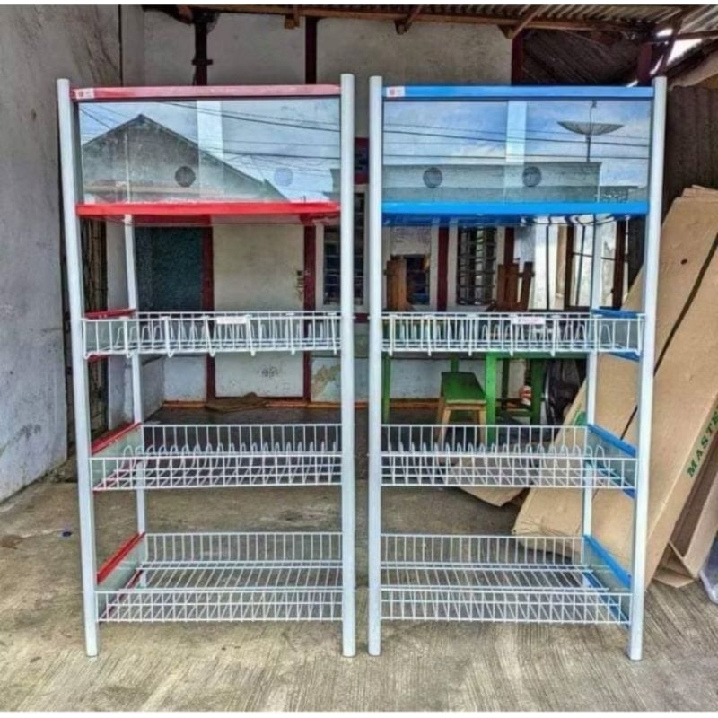 Jual MASTER Rak Piring Rak 4 Susun Pakai Kaca Bahan Alumunium Anti ...