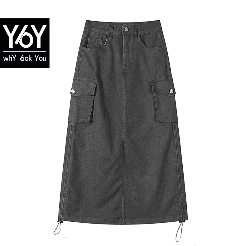 Jual Y6Y - wanita style korean jeans Kargo rok Baru retro Split ...