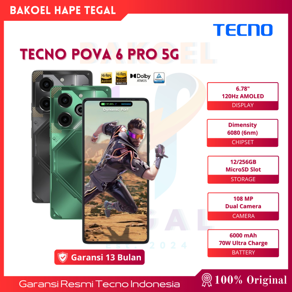 Jual Tecno Pova 6 Pro 5G 12/256GB Garansi Resmi - Mediatek Dimensity ...