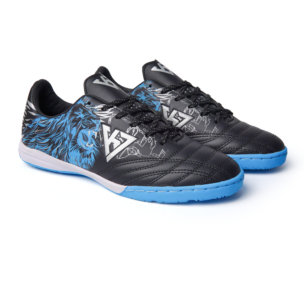Jual Sepatu Futsal K7 Brand Lion IC Black Blue Dewasa dan anak-anak ...