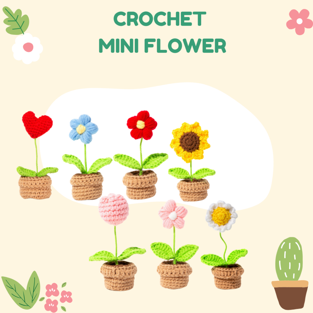 Jual Bunga Crochet Mini Pot | Shopee Indonesia