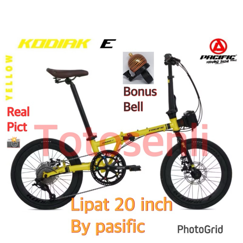 Jual sepeda lipat 20 inch pasific kodiak E 9 speed double disc | Shopee ...