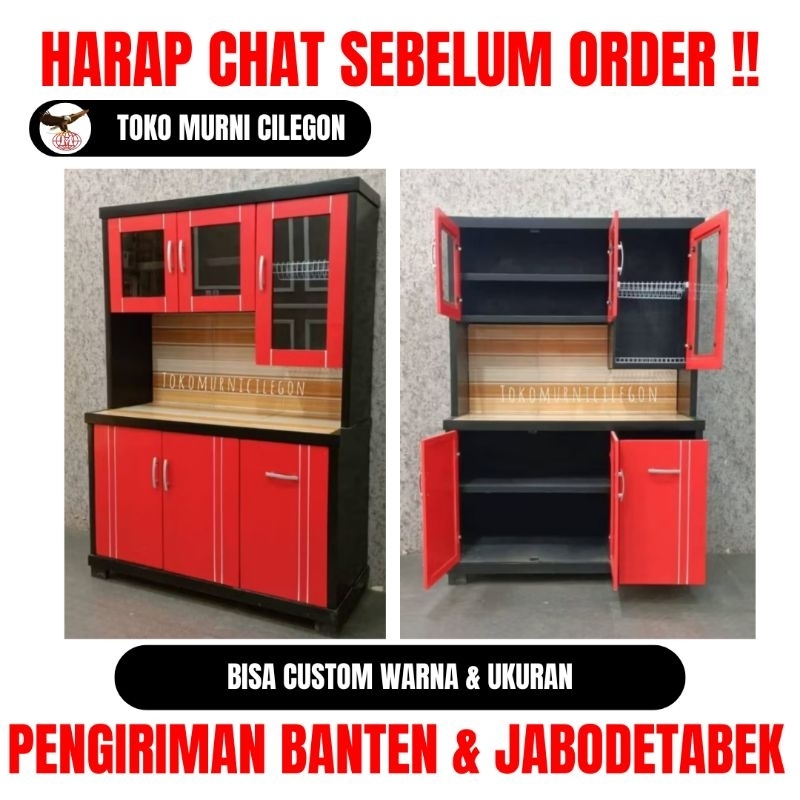Jual Lemari Dapur 3 Pintu Reon Red (free ongkir cilegon serang ...