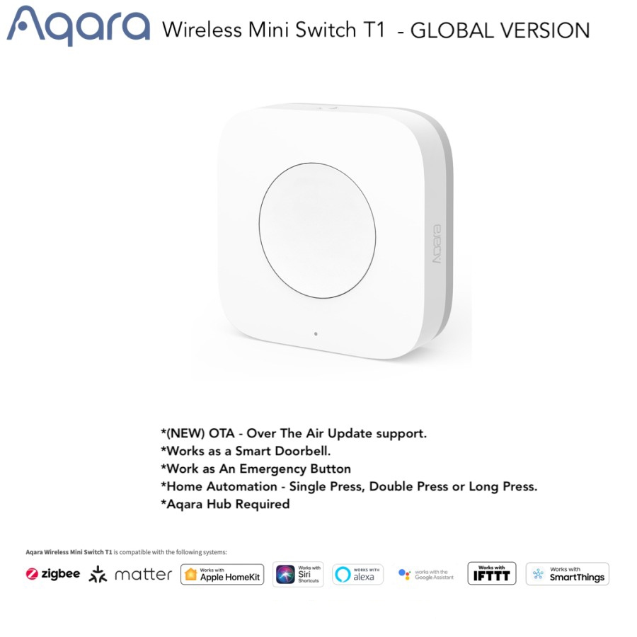 Jual Aqara mini switch T1 Aqara Wireless mini switch T1 | Shopee Indonesia