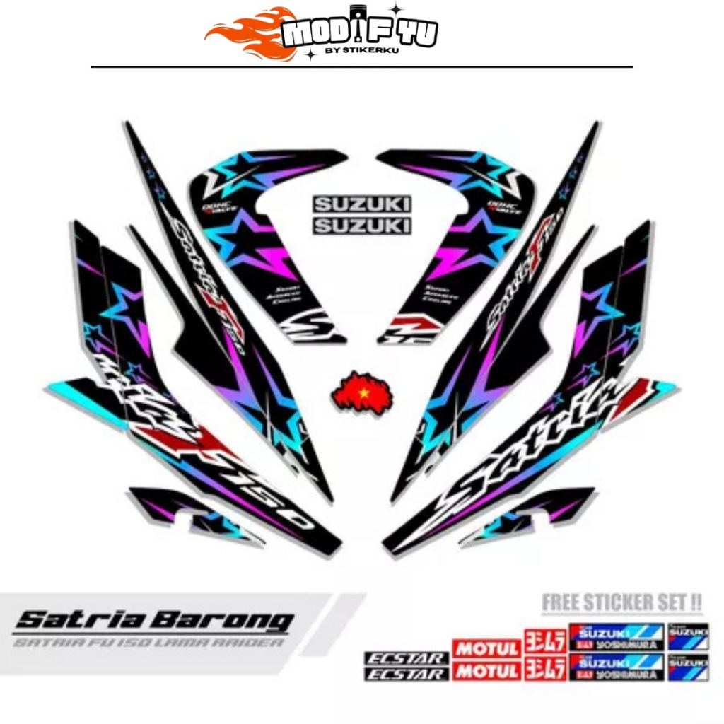 Jual STRIPING SATRIA FU 150 LAMA / MOTIF R1 / STICKER SATRIA BARONG ...